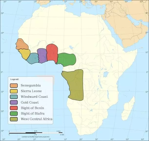 As rexións de África máis atacadas por escravos
