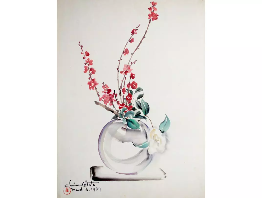 Bez naslova, (Ikebana u staklenoj vazi), 1937