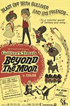 Teaterplakkaat vir die 1966 Amerikaanse vrystelling van Gulliver's Travels Beyond the Moon