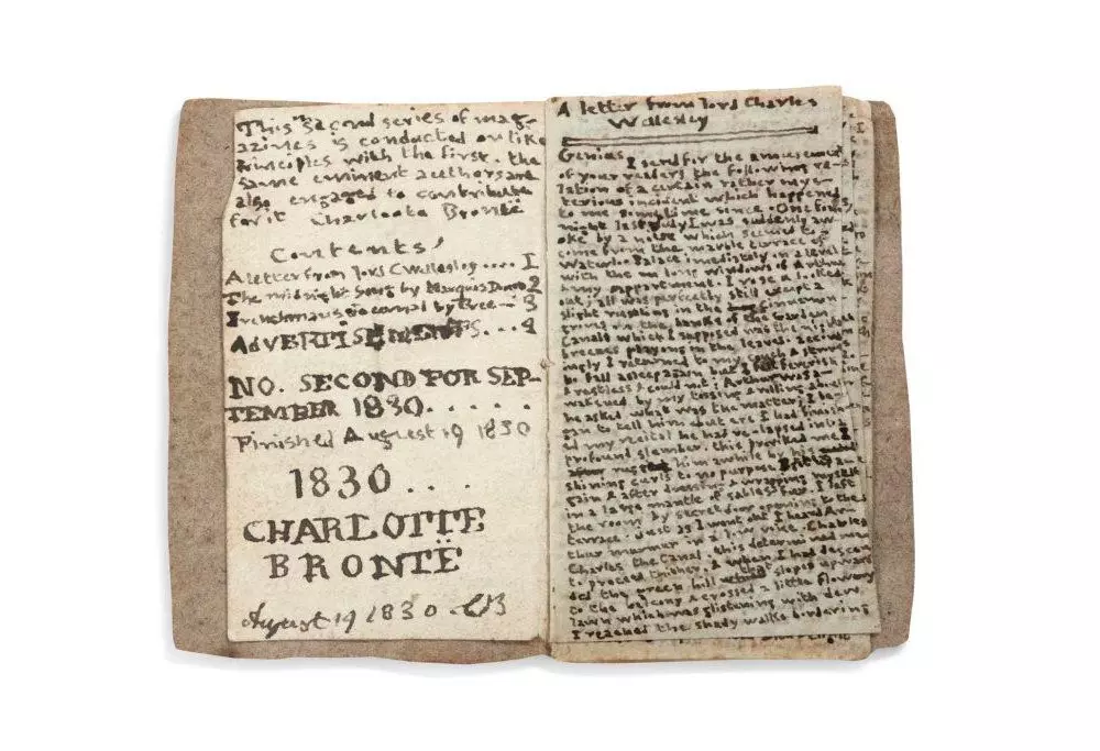 Miniatuurmanuscript geschreven door tiener Charlotte Brontë keert terug naar het kindertehuis van de auteur
