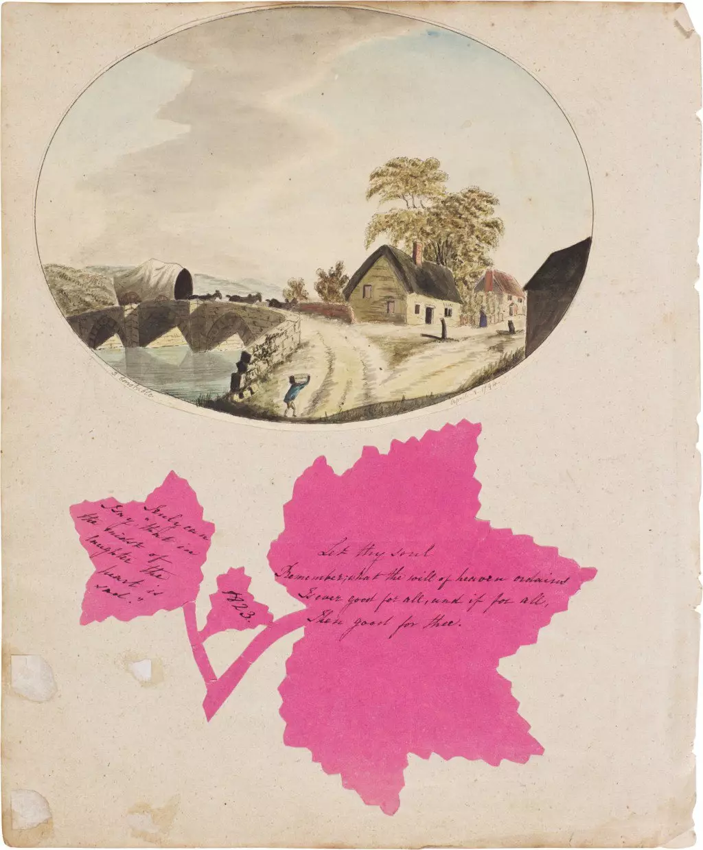 အစောပိုင်း John Constable ပုံကြမ်းများသည် မိသားစုစာတိုပေစစာအုပ်တွင် နှစ် 200 မေ့ပျောက်နေခဲ့သည်။ 11010_2