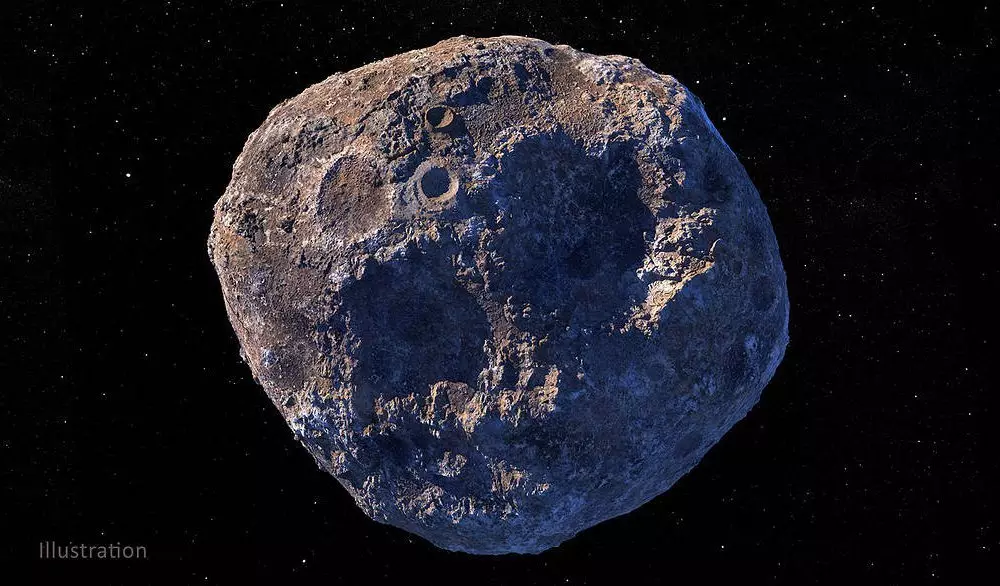 تمثيل فنان لما قد يبدو عليه الكويكب سايكي