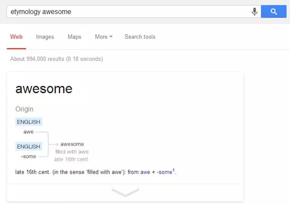 Google သည် ကျွန်ုပ်တို့အားလုံးတွင် အပျော်တမ်း Etymologist ကိုဖွင့်လိုသည်။