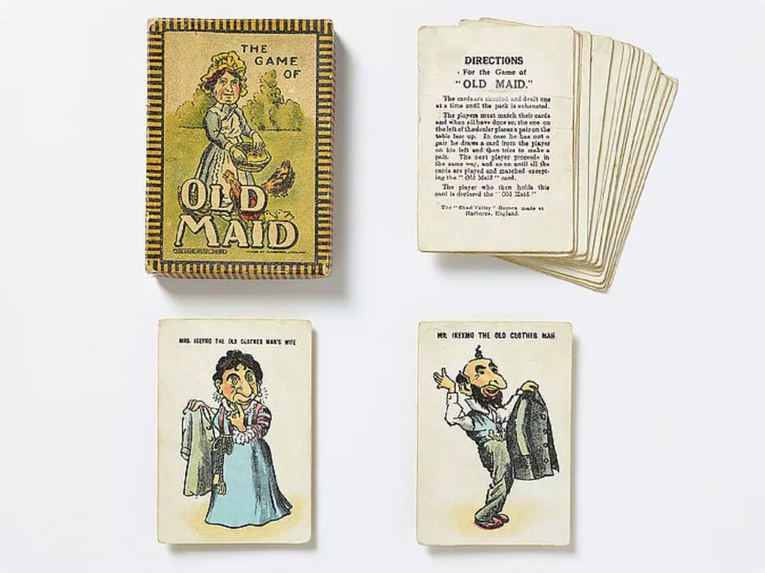 Old Maid-kort med antisemitiske karikaturer