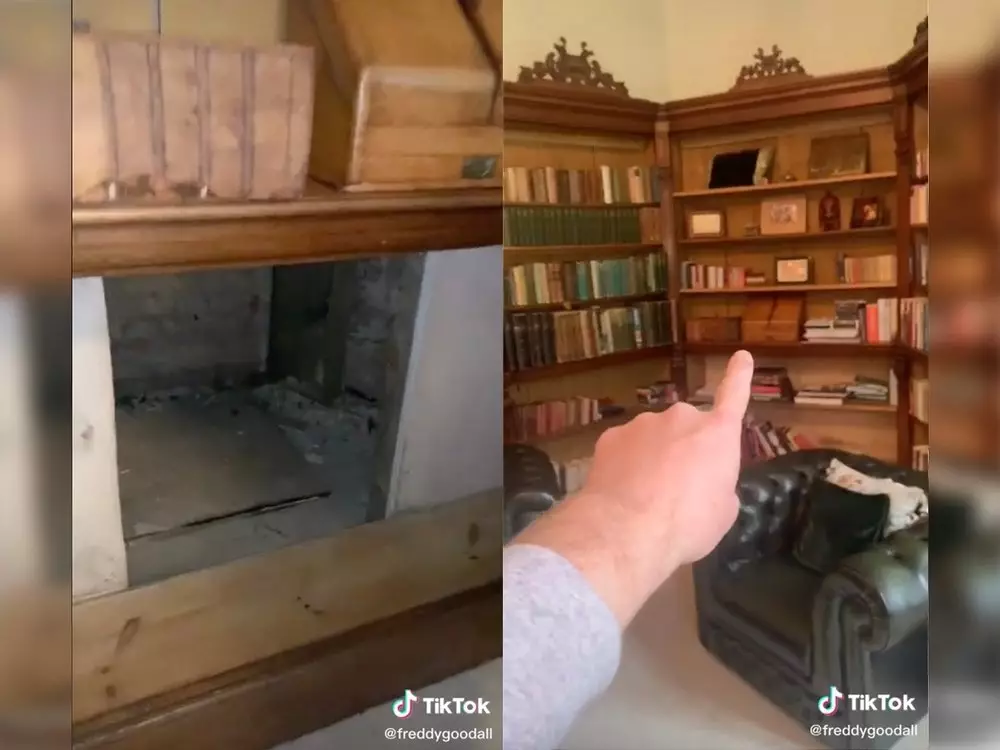 房地产开发商在拥有 500 年历史的老房子里发现书架后面的秘密通道