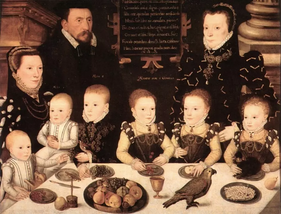 1567 年威廉布鲁克、第十代科巴姆男爵和他的家人的肖像