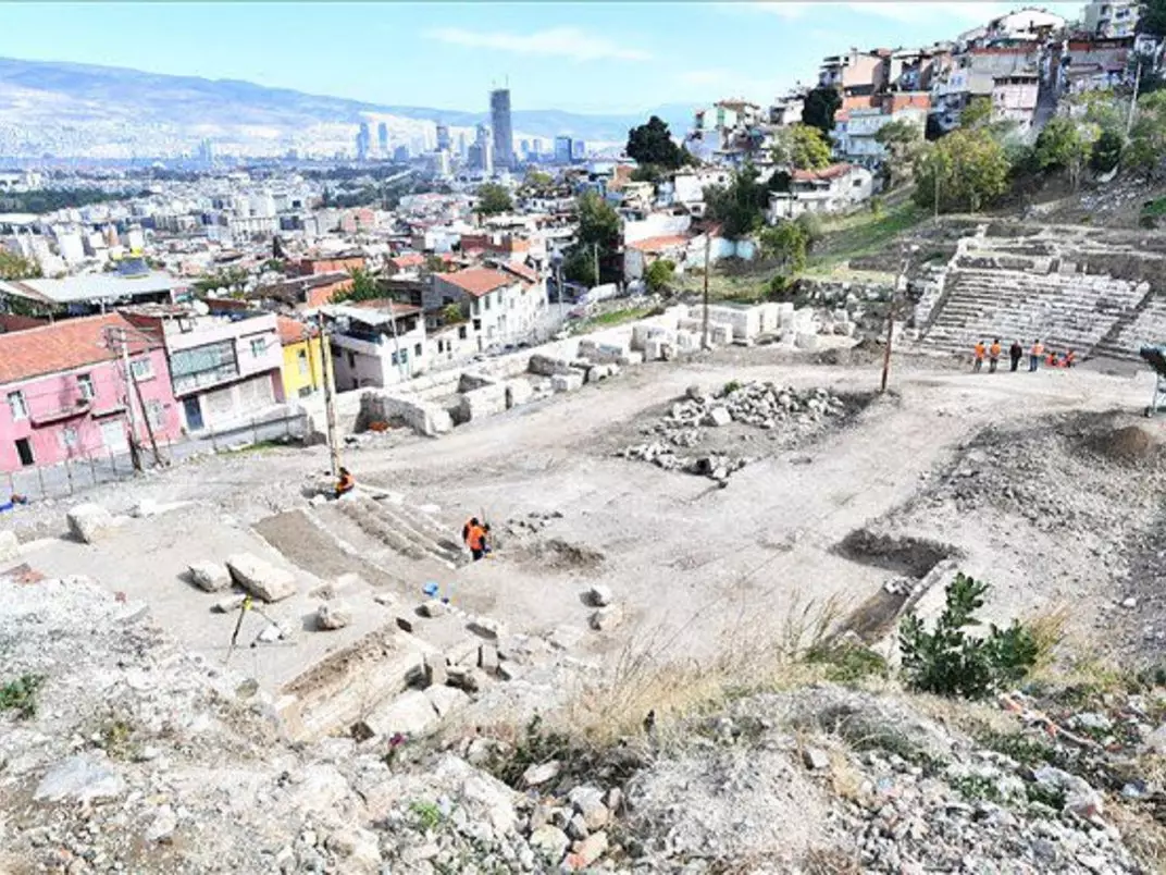 lokalitet arheoloških iskopina, pogled iz zraka