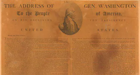 Ogólnodostępna wersja Washington's Farewell Address, opublikowana po raz pierwszy 215 lat w tym tygodniu.