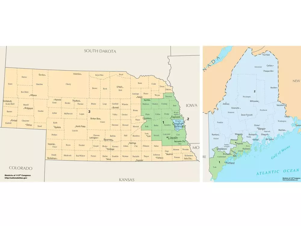 Miért osztják meg Maine és Nebraska elektori szavazatait?