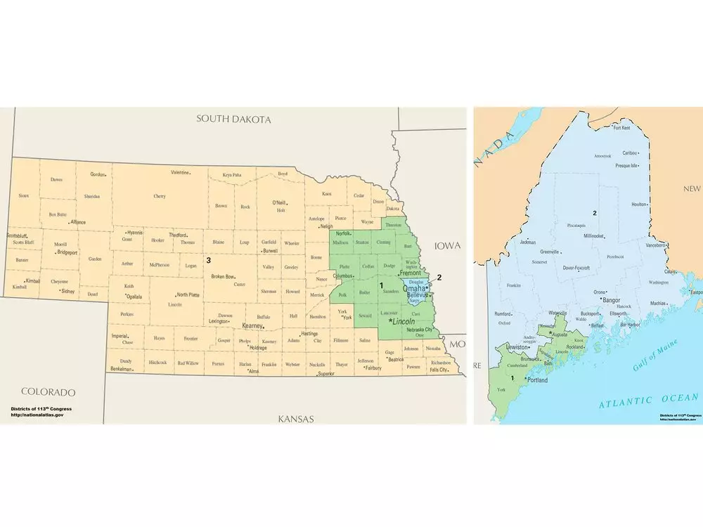 Nahoana i Maine sy Nebraska no mizara ny vatom-pifidianana?