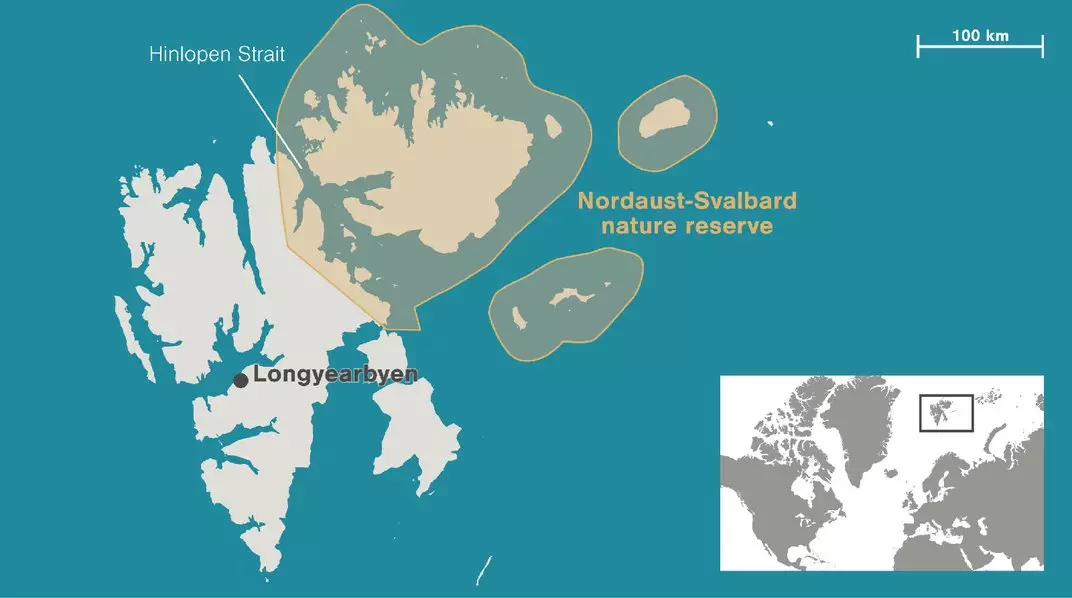 Mapo de Hinlopen Strait