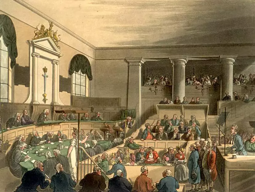 Một phiên tòa Old Bailey, vào khoảng năm 1808