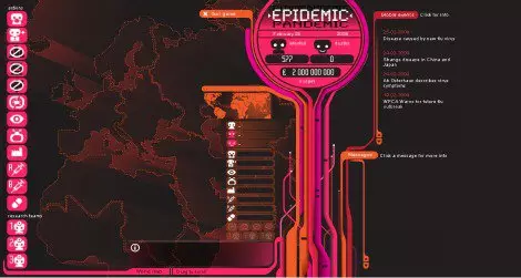 Çevrimiçi bir oyun olan The Great Flu'dan bir ekran görüntüsü
