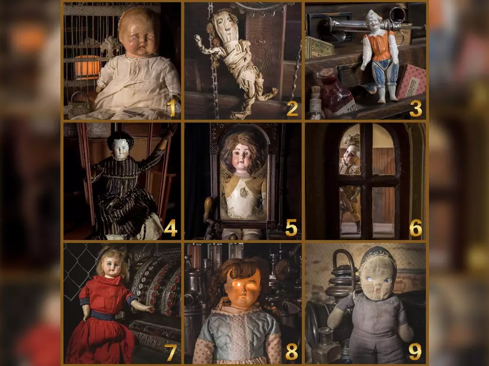 Collage sa siyam ka creepy dolls nga nagtigi para sa titulo karong tuiga