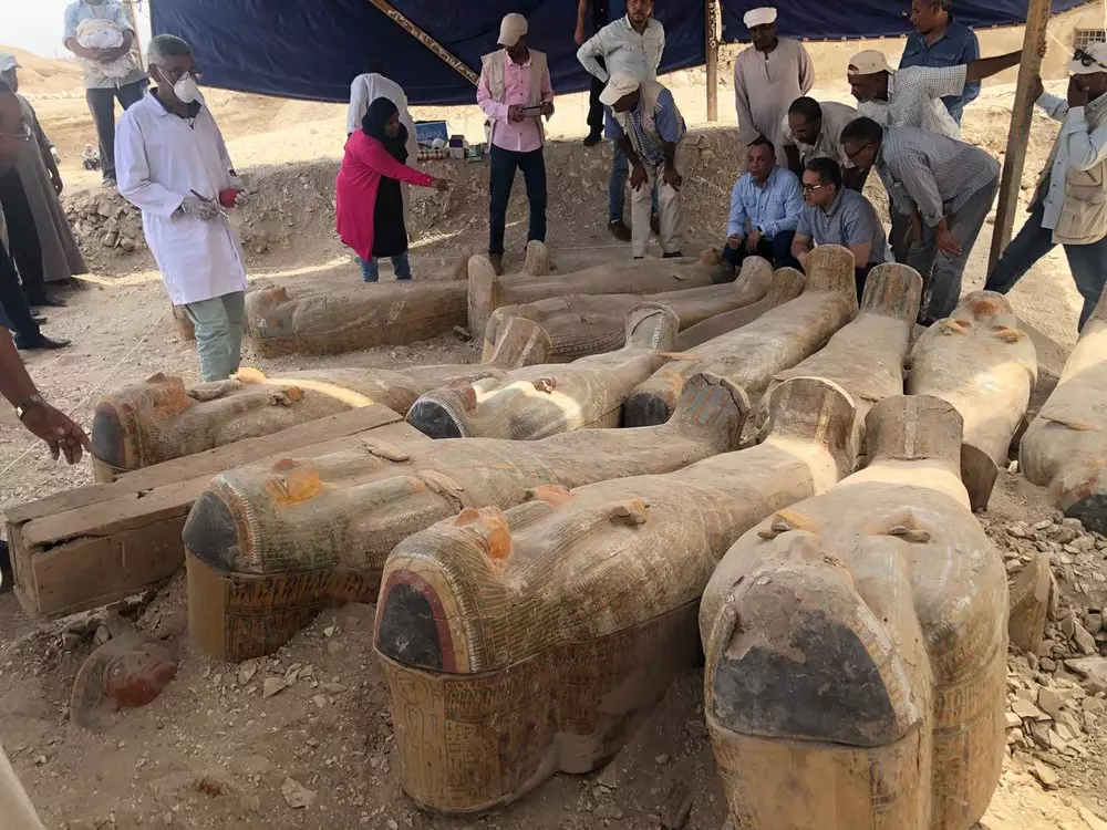 آثار قديمه جا ماهر 20 مهربند قديم مصري تابوت دريافت ڪن ٿا