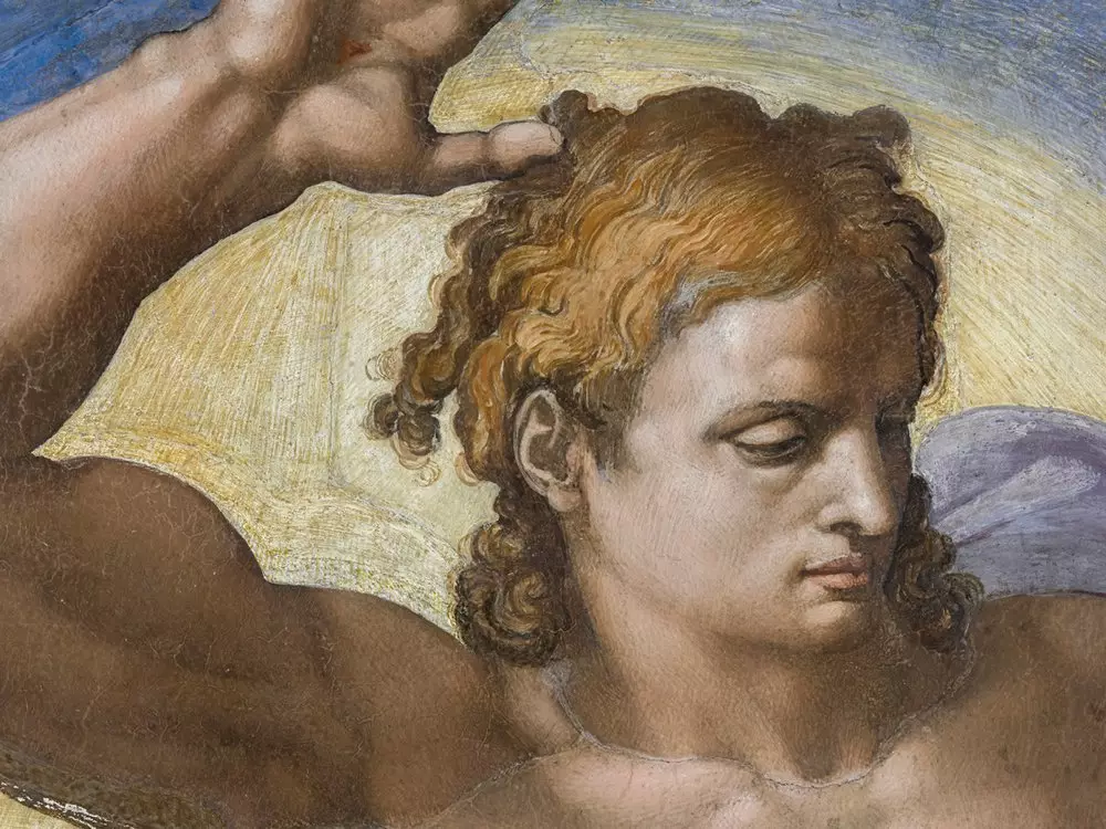 Yksityiskohta Michelangelon Viimeinen tuomio -freskosta