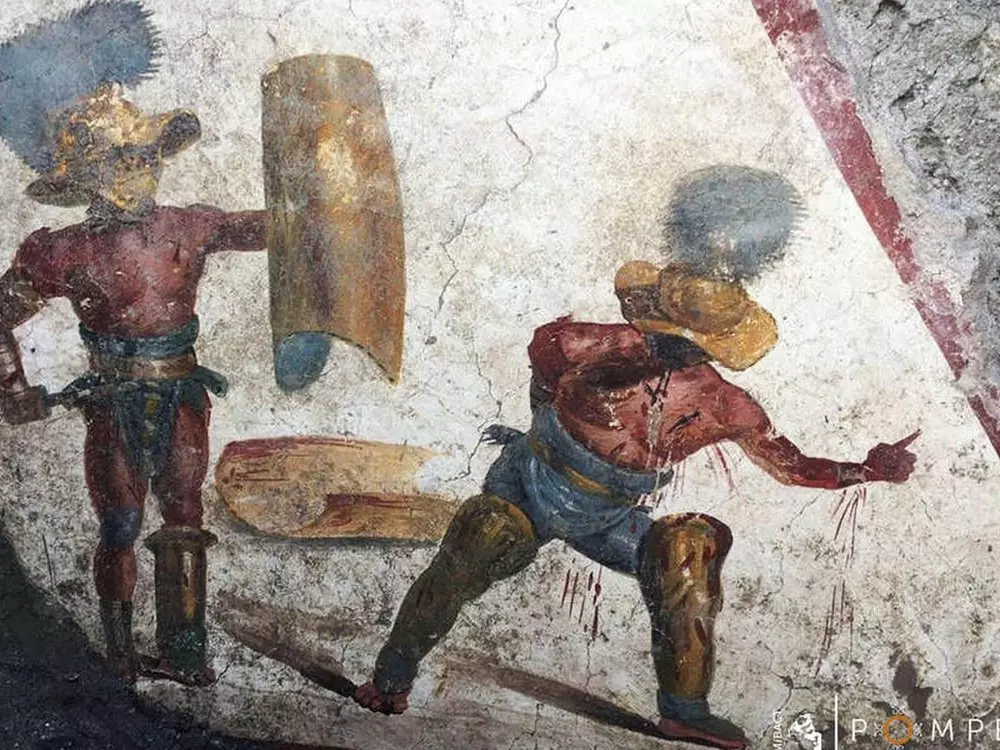 آثار قديمه جا ماهر Pompeii ۾ خوني گليڊيئيٽر فريسڪو کي ڳوليندا آهن