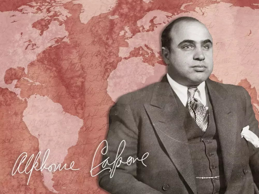 Ilustracija Al Caponea ispred karte