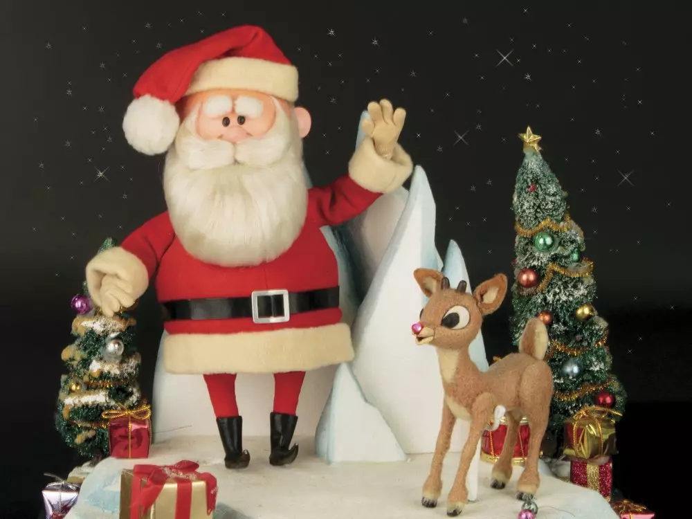 Sou entènèt jwèt Rudolph ak Santa mannken
