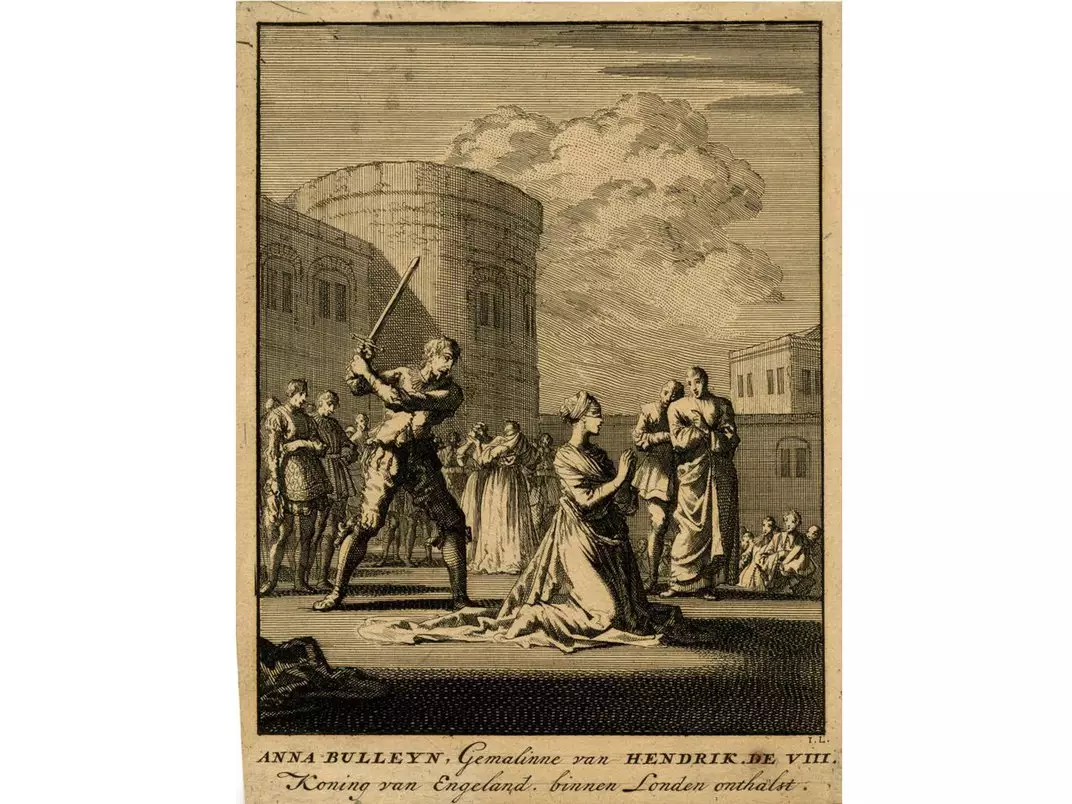 ภาพที่ 17 หรือศตวรรษที่ 18 เกี่ยวกับการตัดศีรษะของแอนน์ โบลีน