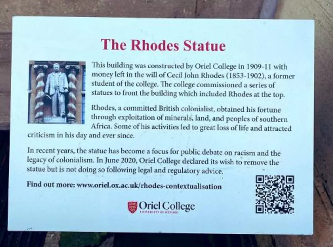 Hvorfor en ny plakett ved siden av Oxfords Cecil Rhodes-statue er så kontroversiell 15010_2