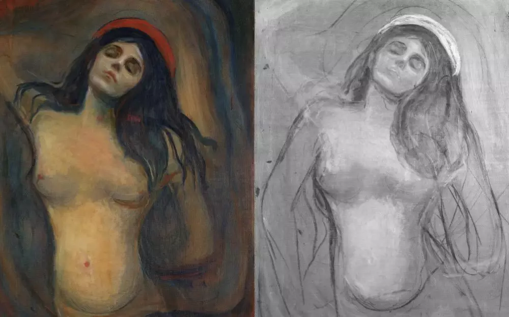 Hidden Sketch sýnir hefðbundnari útgáfu af hinni sensual 'Madonnu' Edvard Munch