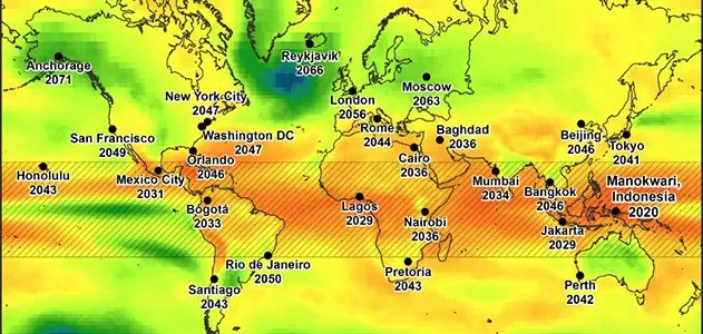 Eine neue Studie berechnet das Jahr, in dem der Klimawandel Ihre Stadt treffen wird