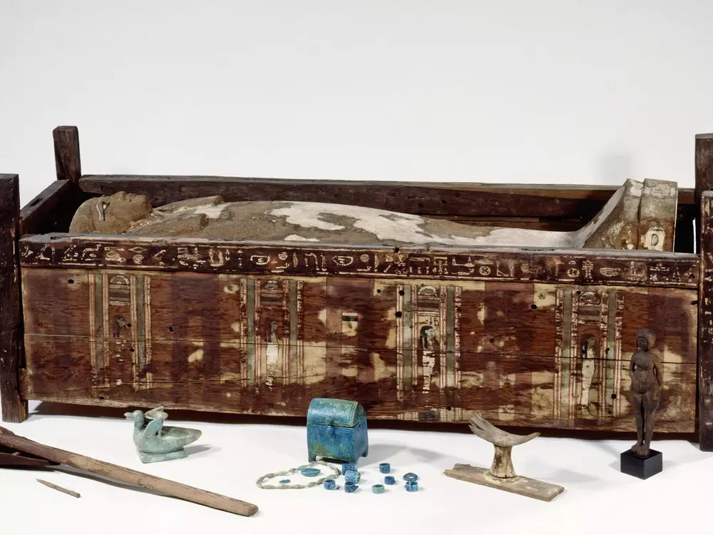 The sarcophagus of Tadja, a mummy analyzed for the 2017 study