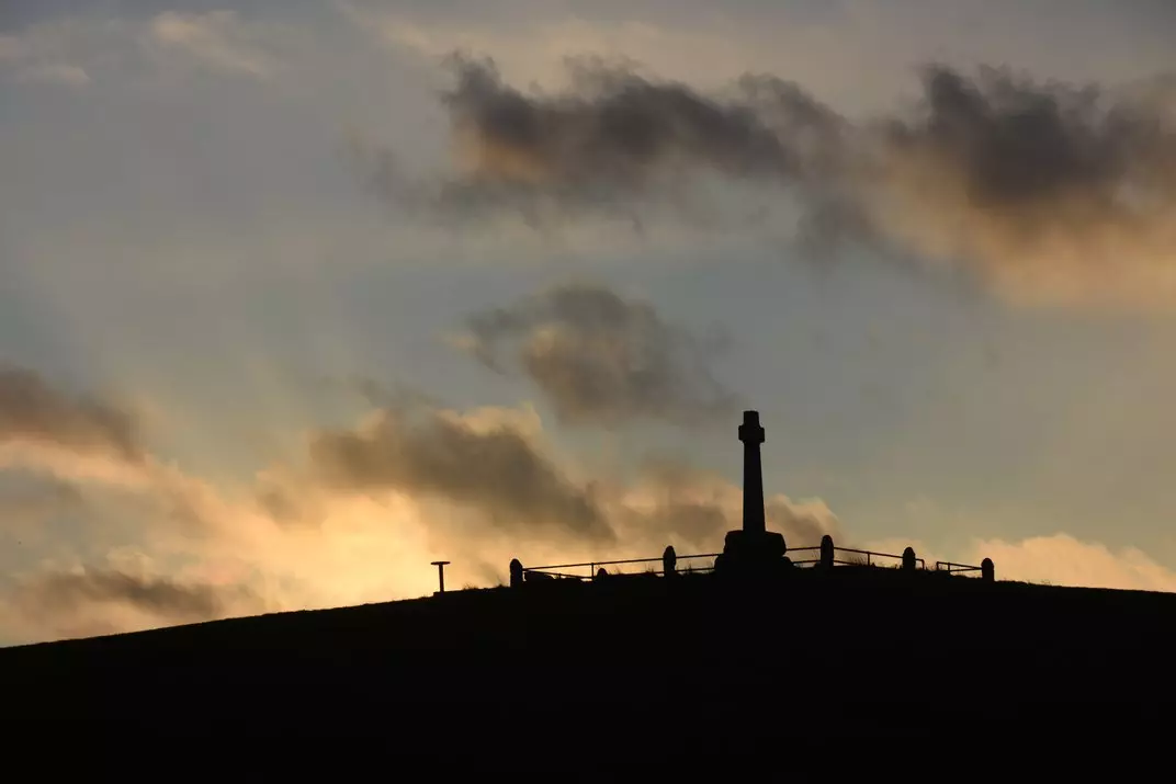 Muistomerkki kuolleille Floddenin taistelun paikalla