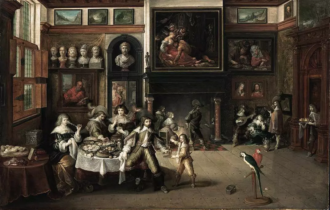 Frans Francken pi piti a, Bankè nan kay Burgomaster Rockox, 1630–35
