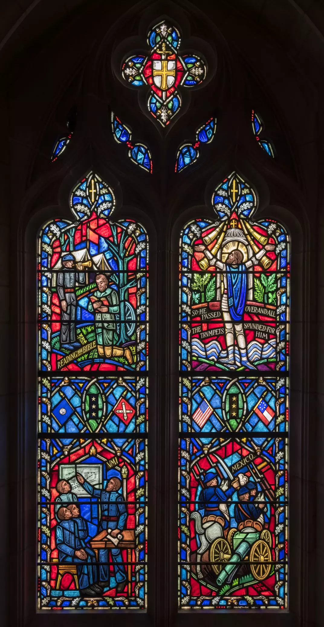 پنجره شیشه ای رنگارنگ به افتخار ژنرال کنفدراسیون توماس