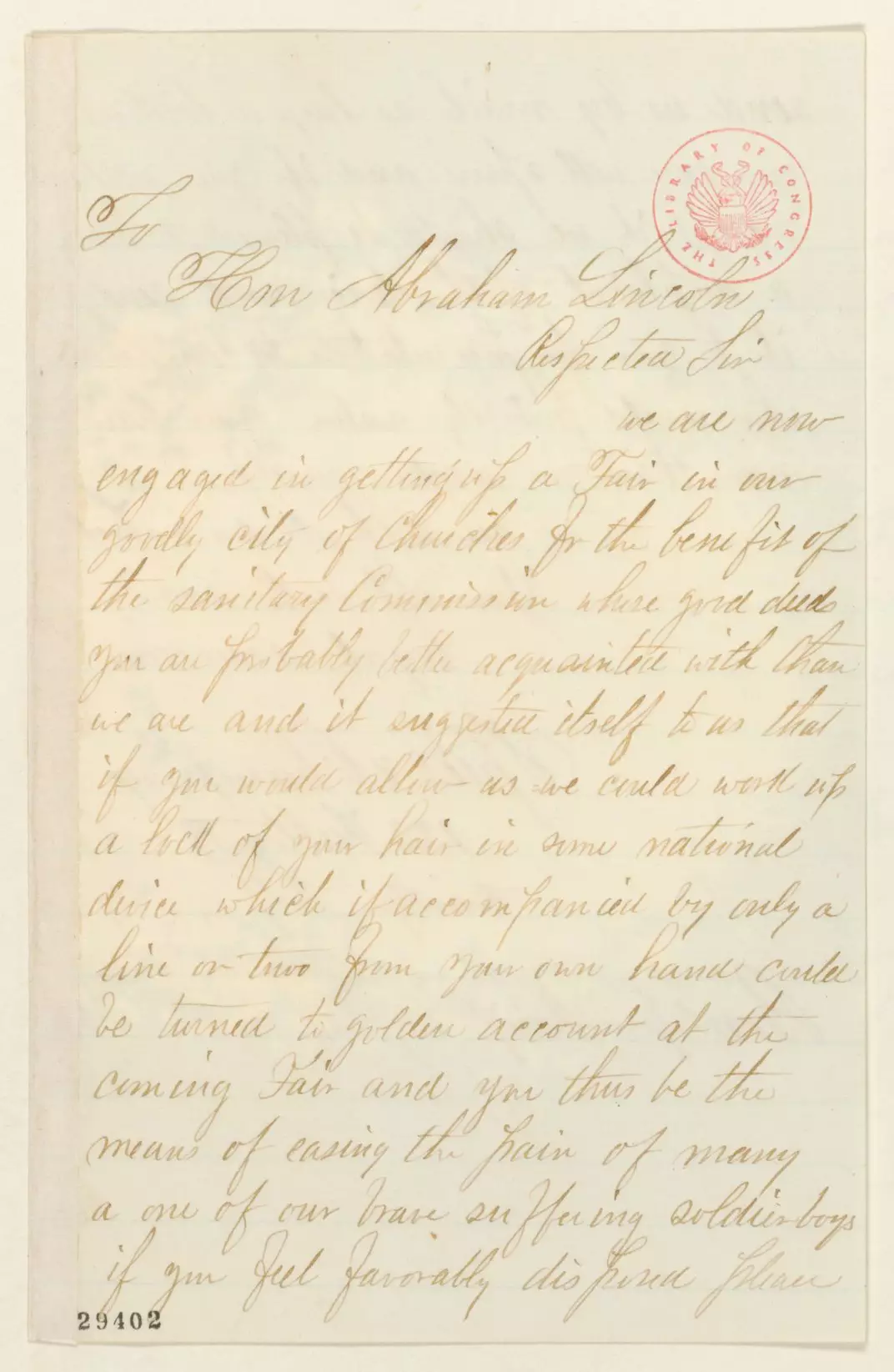 Lengolo la Lihloela le Champney le eang ho Abraham Lincoln, la la 12 Pherekhong 1864