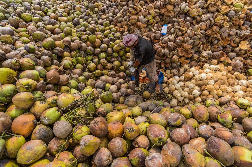 Dalla scuoiatura delle noci di cocco al riciclaggio dei pneumatici, questo fotografo cattura il Vietnam al lavoro 17645_13
