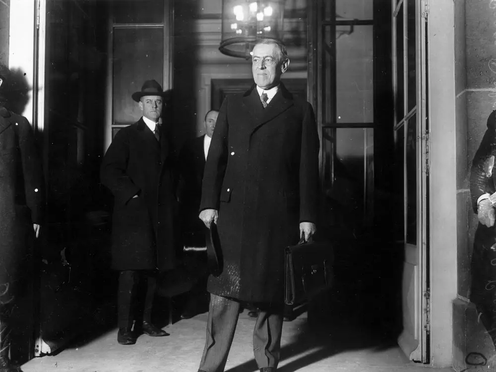 Woodrow Wilson vid Paris fredskonferens i januari 1919