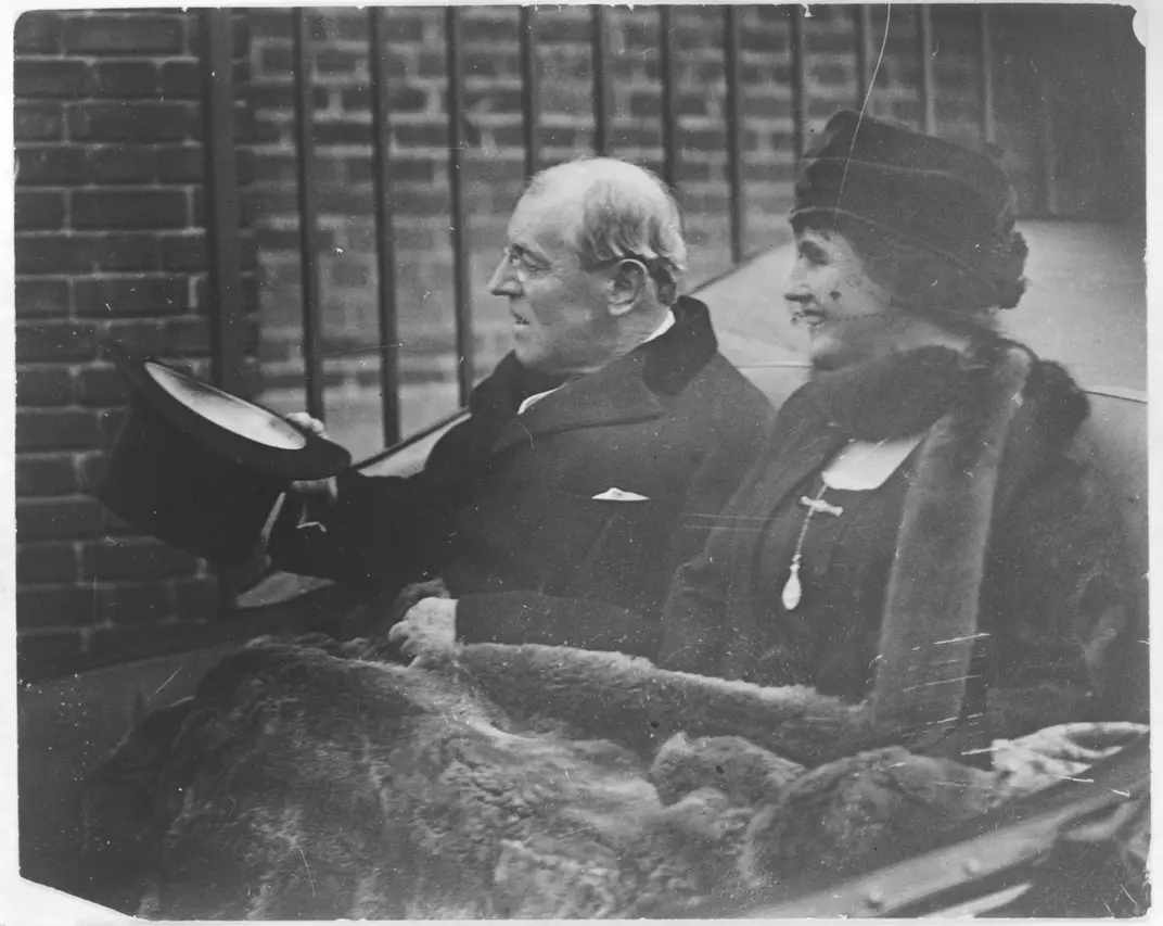 Woodrow og Edith Wilson á vopnahlésdaginn