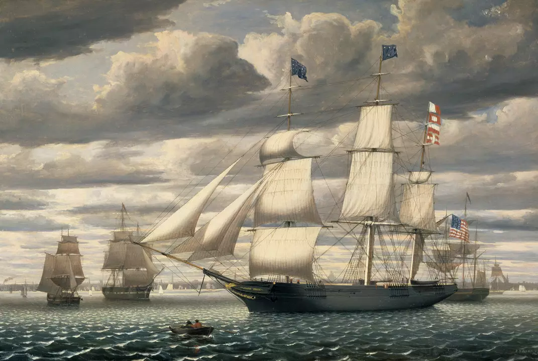 Fitz Henry Lane, Ọkọ Gusu Cross ni Boston Harbor, 1851