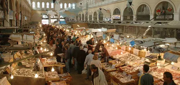 Ögonblicksbild: Atens centralmarknad