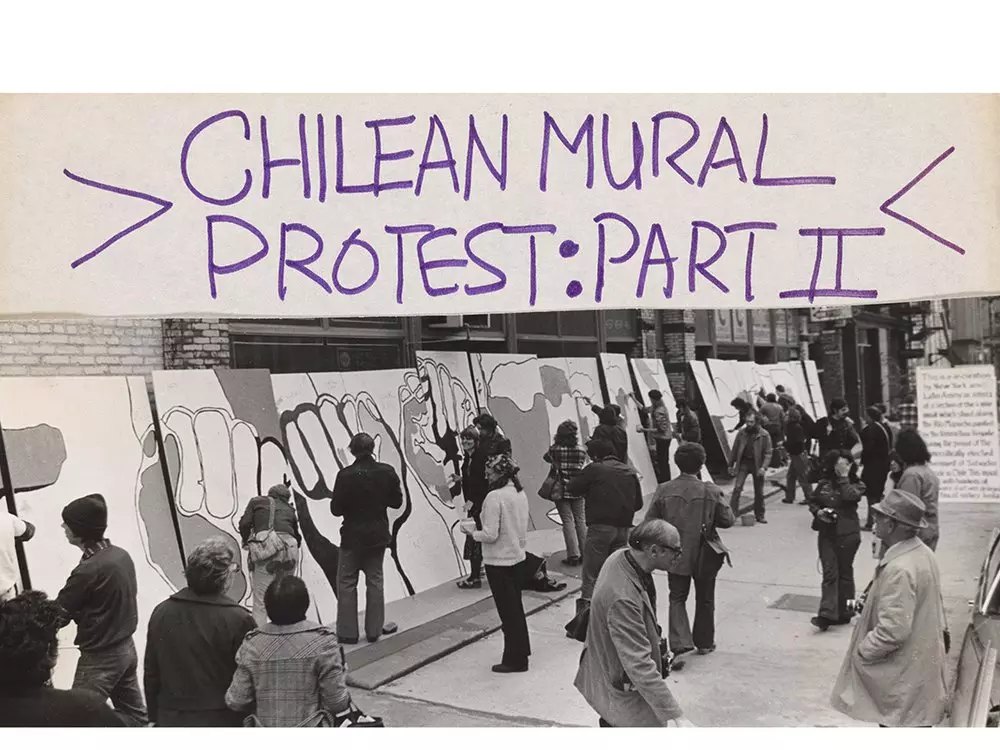 Volantino per la protesta murale cilena: parte II, non dopo il 27 ottobre 1973 (particolare). Carte Lucy R. Lippard, 1930-2010, bulk 1960-1990. Archivi di arte americana, Smithsonian Institution.