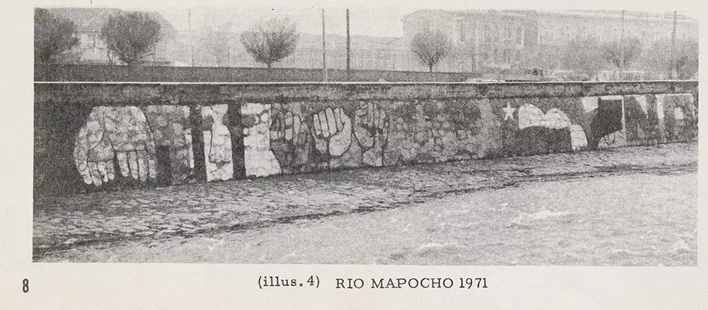 Chi tiết từ bài báo Bức tranh tường cho người dân Chile cho thấy một bức tranh tường được tạo ra ở Santiago, Chile bởi Brigada Ramona Parra