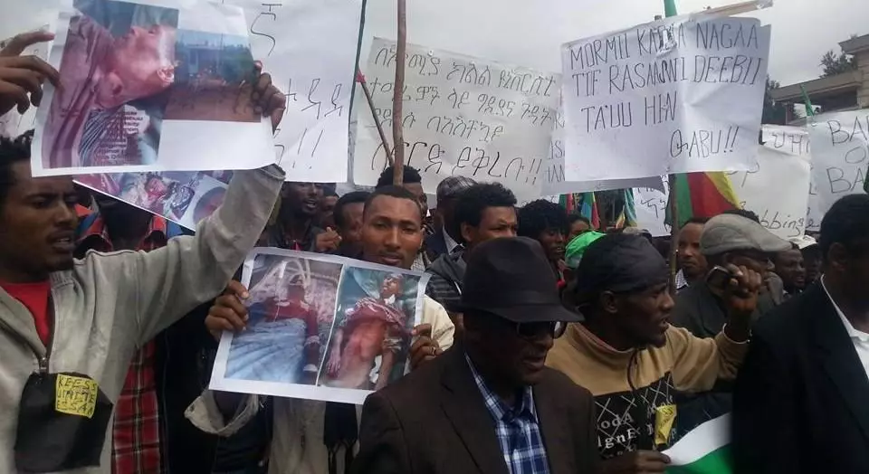Manifestantes Oromo