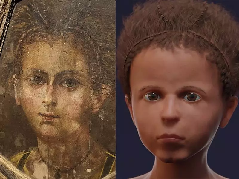 A reconstrución en 3-D revela a cara dun neno exipcio antigo