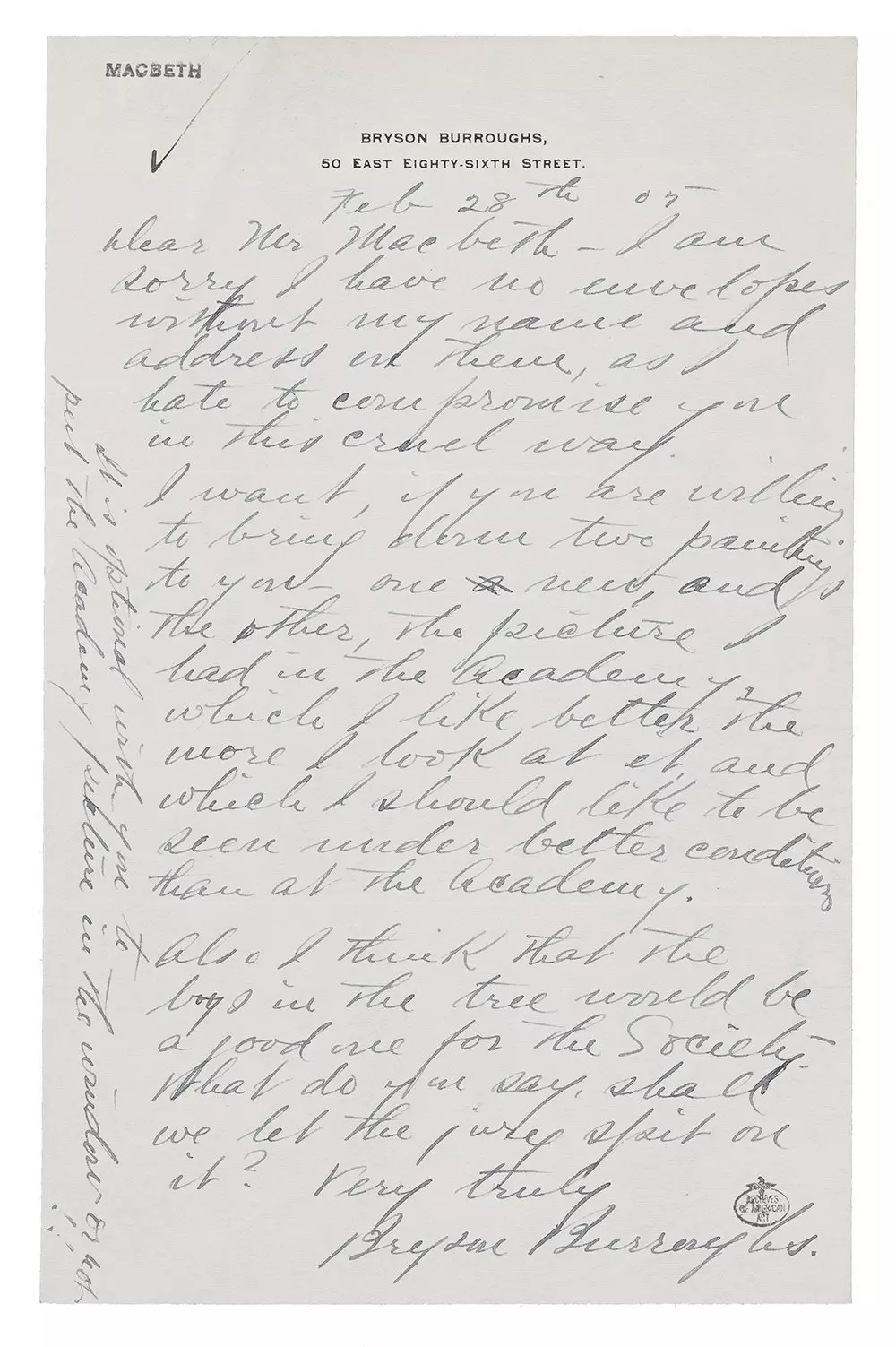 מכתב לוויליאם מקבת מבריסון בורוז