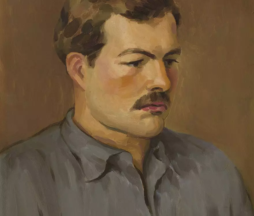 Portráid de Ernest Hemingway Henry Strater saor in aisce,