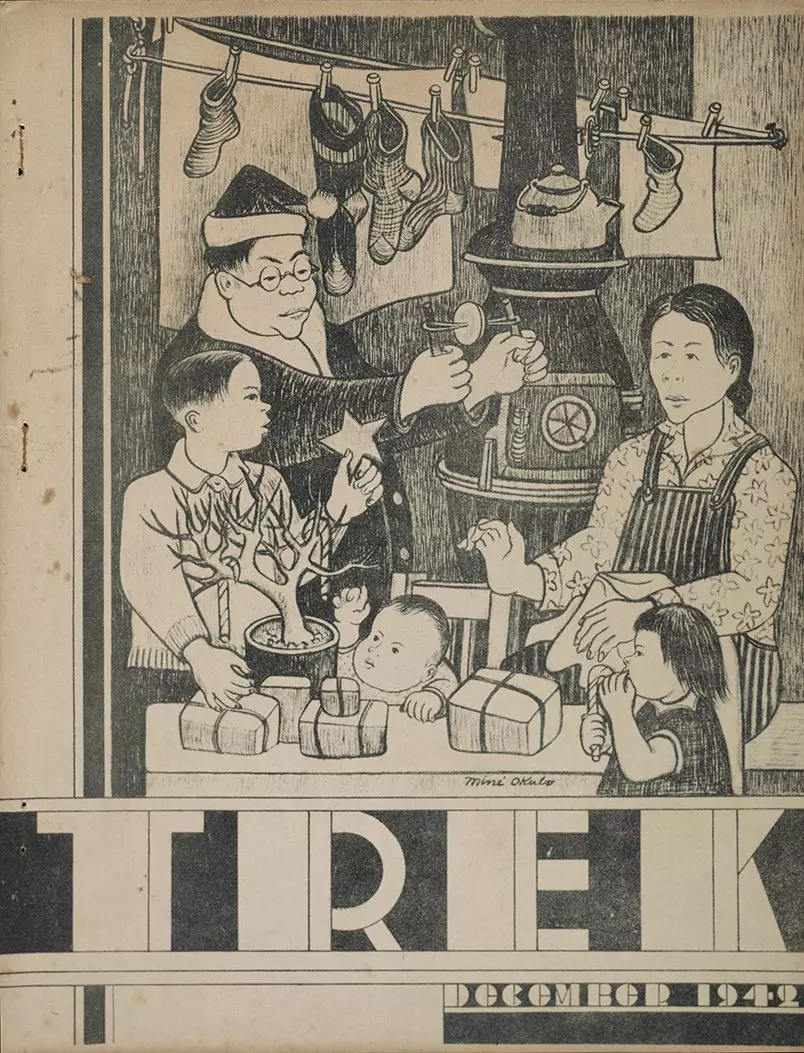 Capa da revista Trek criada no Topaz War Relocation Center