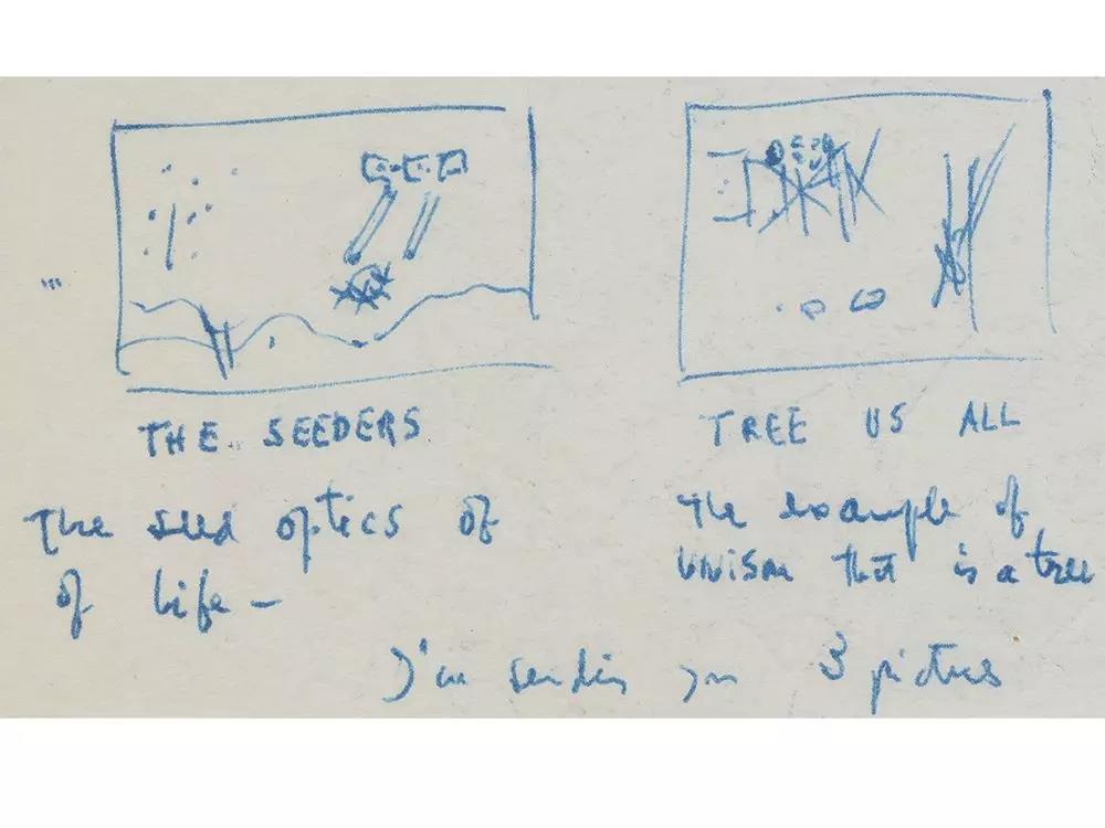 تفاصيل من رسالة روبرتو ماتا إلى آلان فرومكين ، حوالي عام 1952. سجلات معرض آلان فرومكين ، 1880-2016. محفوظات الفن الأمريكي ، معهد سميثسونيان.