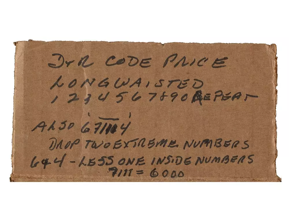 Dettall tal-kaxxa tal-kartun biċ-ċavetta tal-kodiċi tal-prezz għal pitturi ta’ Winslow Homer, bejn l-1900 u l-1950. Doll & Richards records, Archives of American Art, Smithsonian Institution.