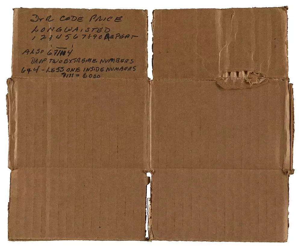 Bucată de cutie de carton cu cheie de cod de preț pentru tablouri de Winslow Homer