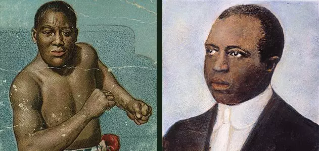 Petinju Jack Johnson dan pemuzik Scott Joplin