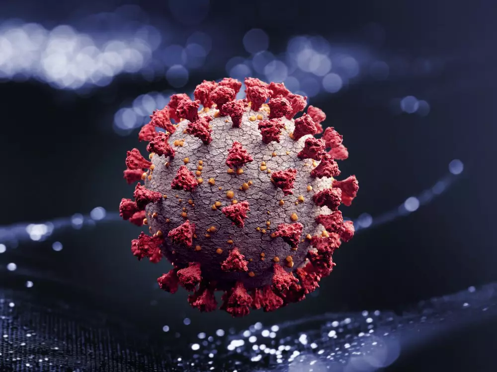 En illustration av coronaviruset