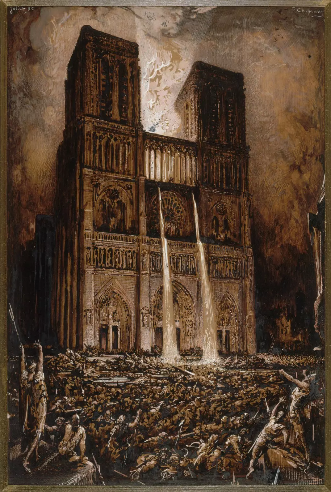 Francois-Nicolas Chifflart, Angriff auf Notre-Dame